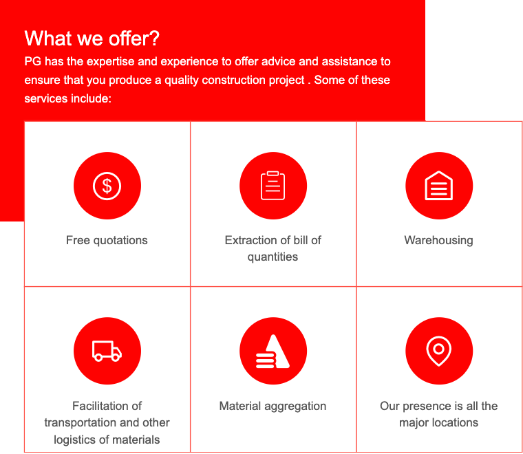 Services - PG Industries Zimbabwe